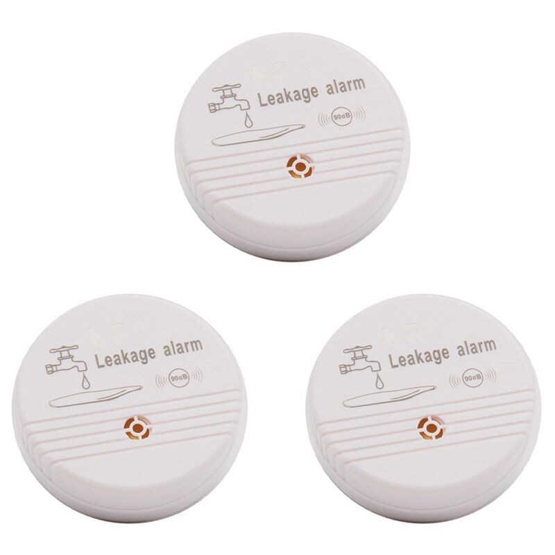 3X Water Overflow Leakage Alarm Sensor Detector 90DB Water Level Alarm ...
