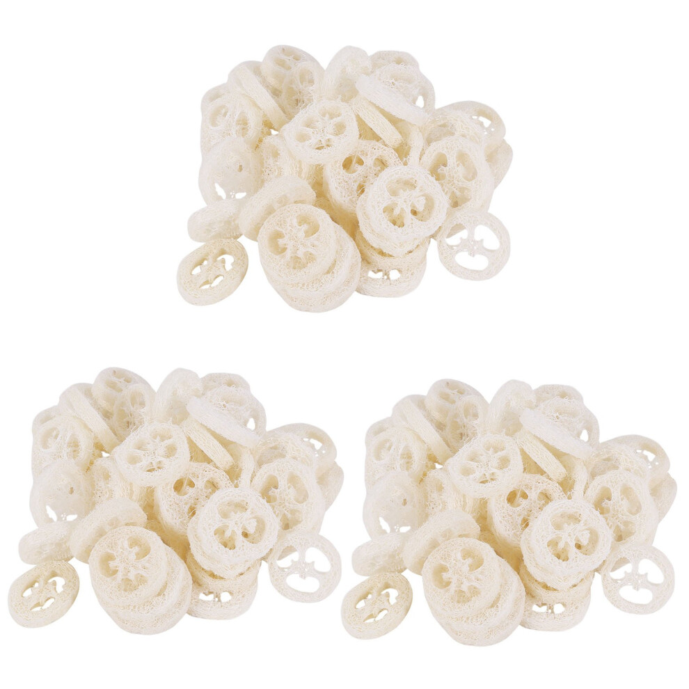 4-6cm Wide 150Pcs Natural Loofah Slice DIY Customize Soap Tools,Cleaner ...