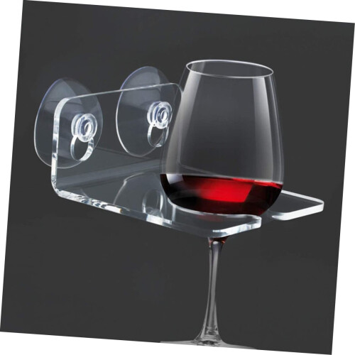 Acrylic Shower Cup Holder with Strong Suction Wine Glass Rack for ...