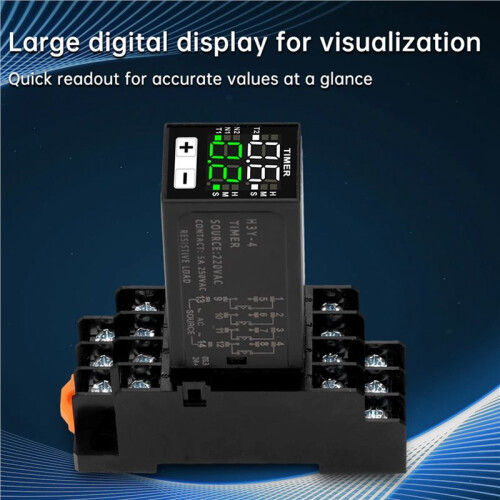 2X H3Y-4 AC220V Liquid Crystal Relay Dual with Base Small Digital ...