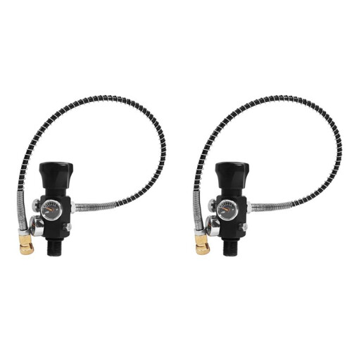 2X HPAT M18X1.5 Fill Refill Station Tank Charging Valve Dual Gauge with ...