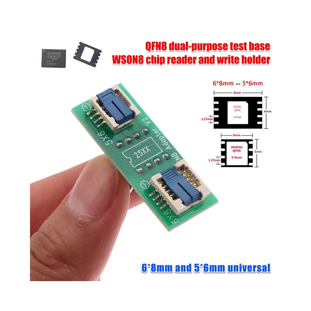 2X QFN8/WSON8 Universal-Zwei-in-Eins-Sockel/Adapter für 6x5MM und 8x6MM ...