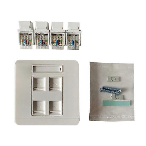 KINCJON 4 Ports Utp Cat6 Network Module Rj45 Wall Plug Lan Socket ...