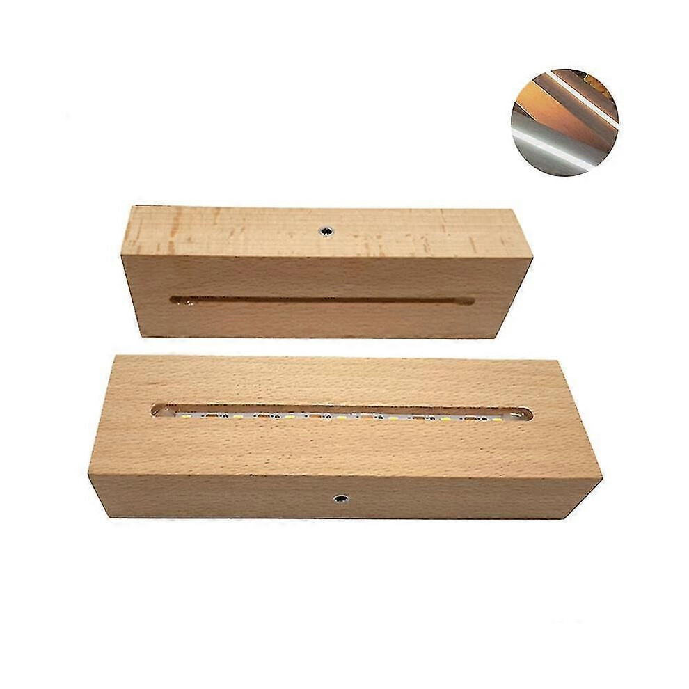 (Changeable)Led Lights Display Base Wood Rectangular Night Light Bases ...