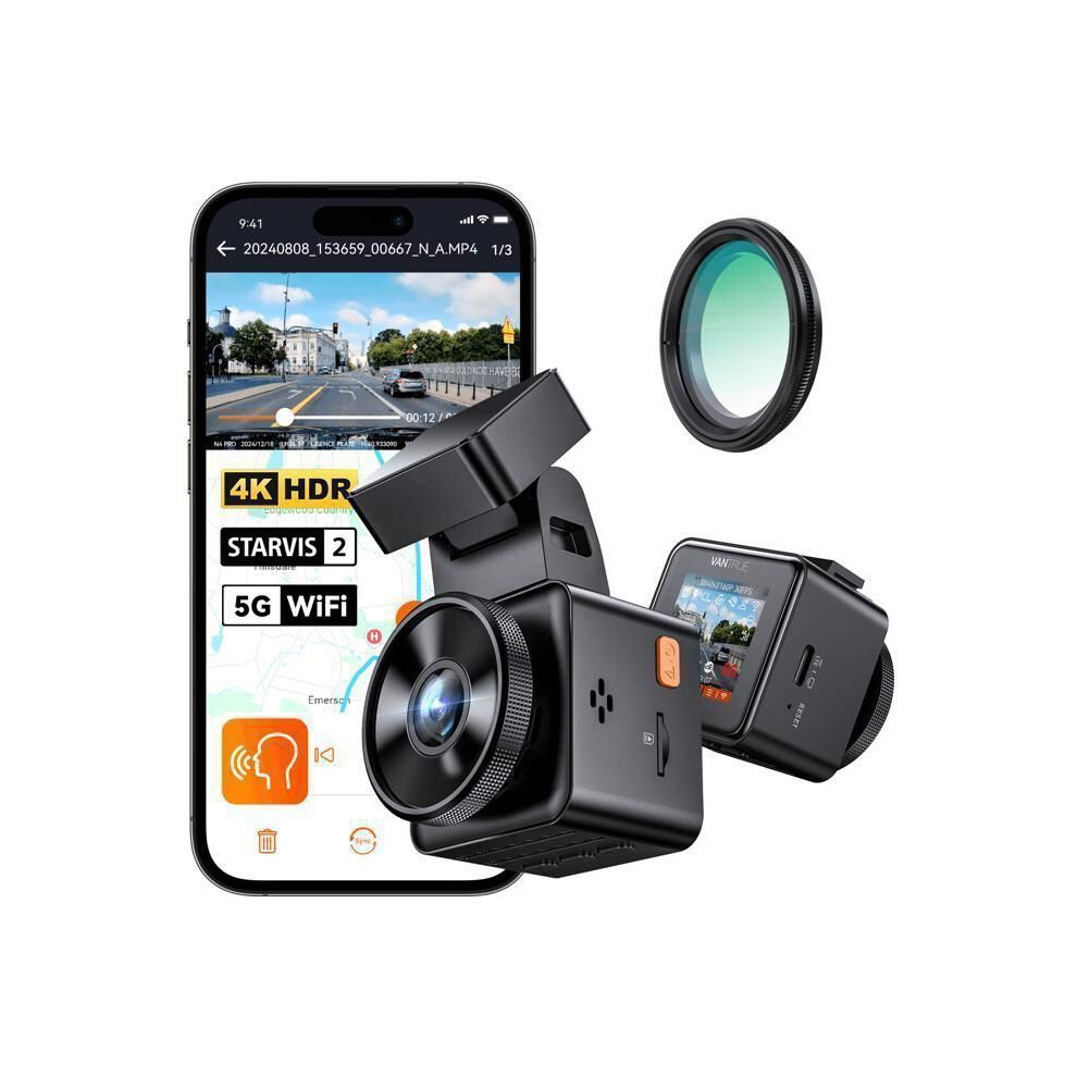 VANTRUE Element-1 PRO 4K Dashcam Auto, Mini WiFi GPS Kamera ...