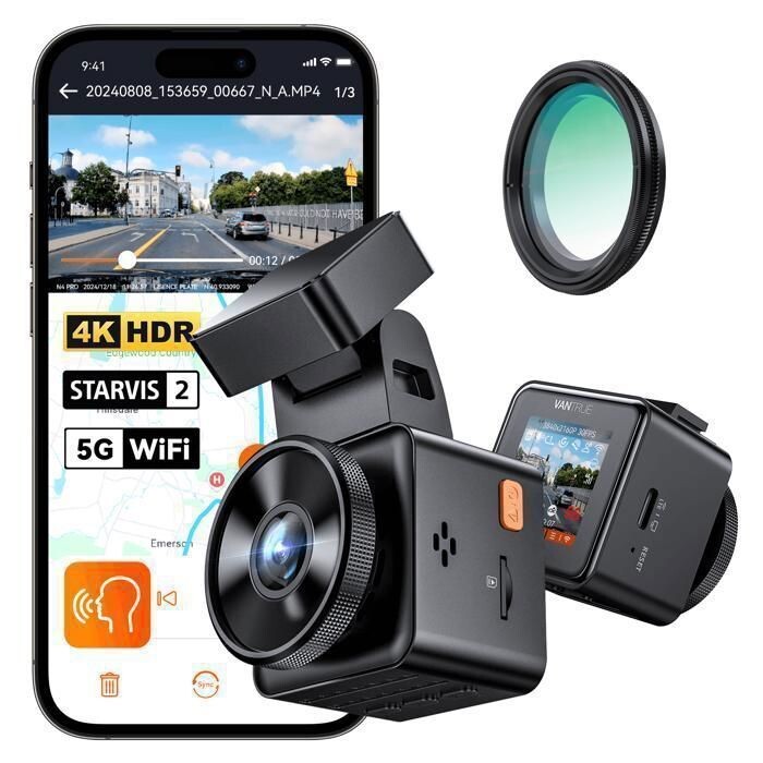 VANTRUE Element-1 PRO 4K Dashcam Auto, Mini WiFi GPS Ingebouwde Camera ...