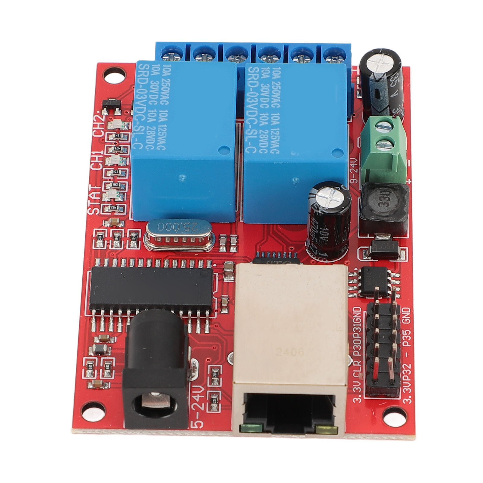 LAN Ethernet 2-Way Relay Board TCP UDP Control Web Server Switch Module ...