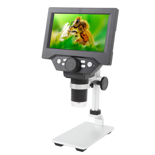 Digital Microscope 1000x 5.5" LCD Display with 8 LED Lights and ...
