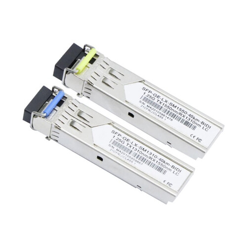 2 Paar Gigabit-Glasfaser-SFP-Modul 1,25 G Singlemode 40 LC 1310 Nm/1550 ...