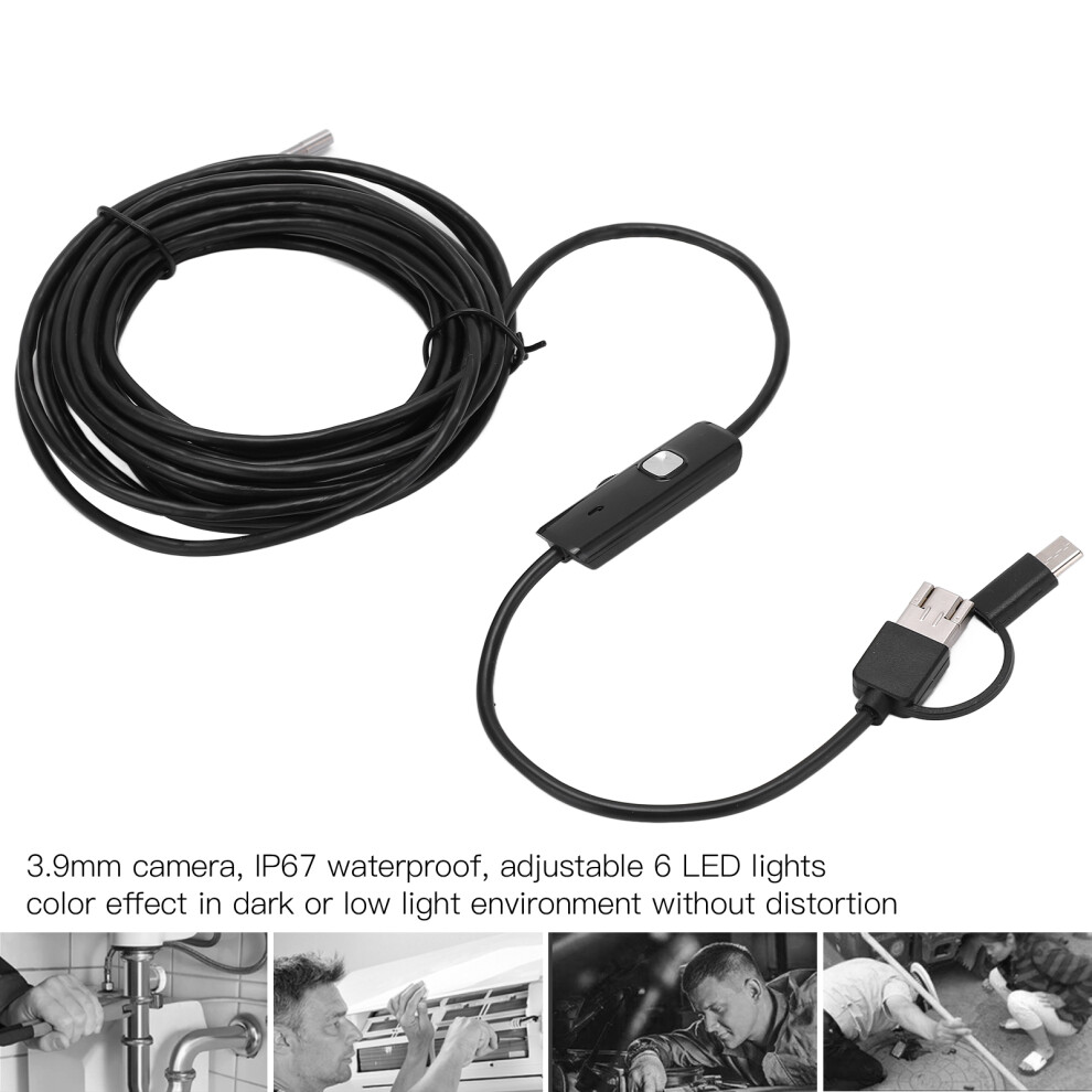 AN100-3.9 3.9mm HD Endoscope with LED, 3.5m USB Borescope for Android ...