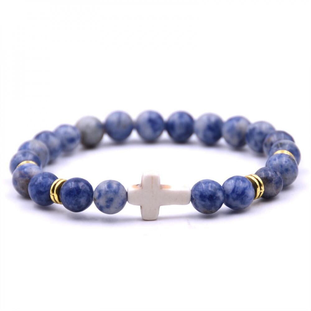 Pulseira de contas de ônix e olho de tigre para homens e mulheres ...