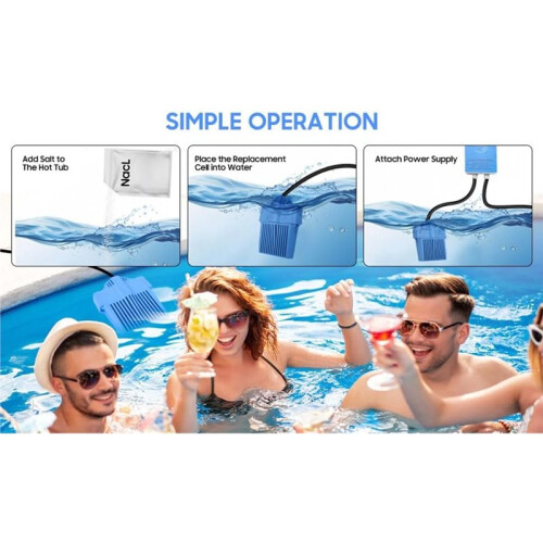 Drop-in Salt Water Chlorinator Replacement Cell Compatible for Saltron ...