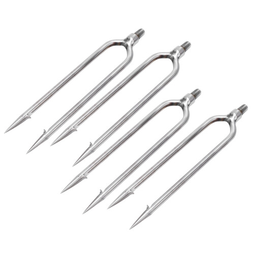 Stainless Steel 2 Prongs Fishing Spear Gaff Hook 16.5cm Outdoor Tackle ...