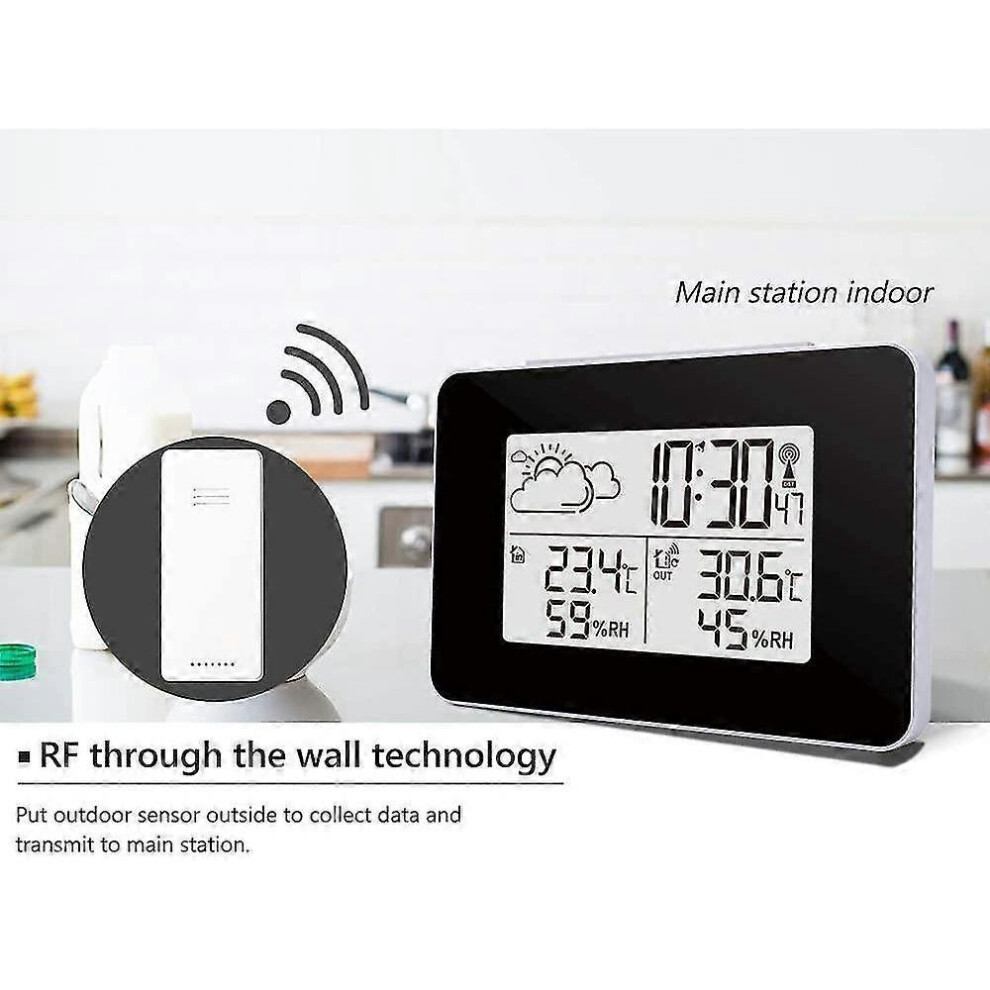 (Black) Wireless Weather Station Digital Weather Station Indoor And ...