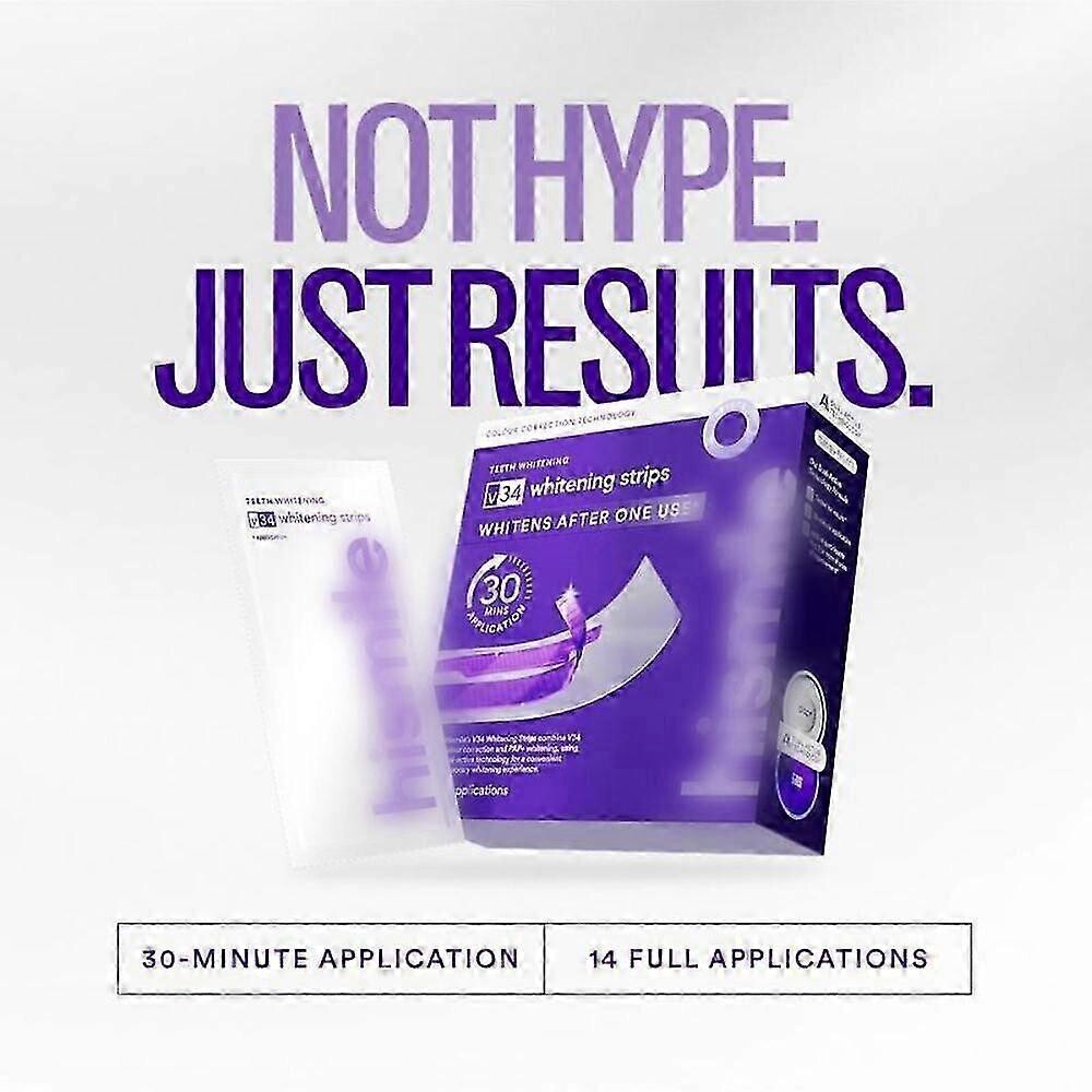 (2boxes) V34 Whitening Strips, Teeth Whitening Strips, Purple Tooth ...