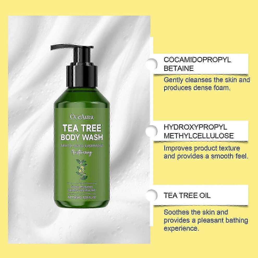 Tea Tree and Wormwood Body Wash - Gentle, Refreshing Shower Gel that ...