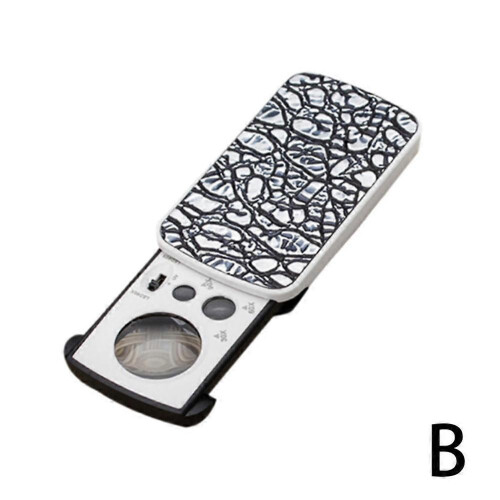 (Silvery) Slide-Out Jewelry Loupe Magnifiers 30X 60X 90X LED Lighted ...