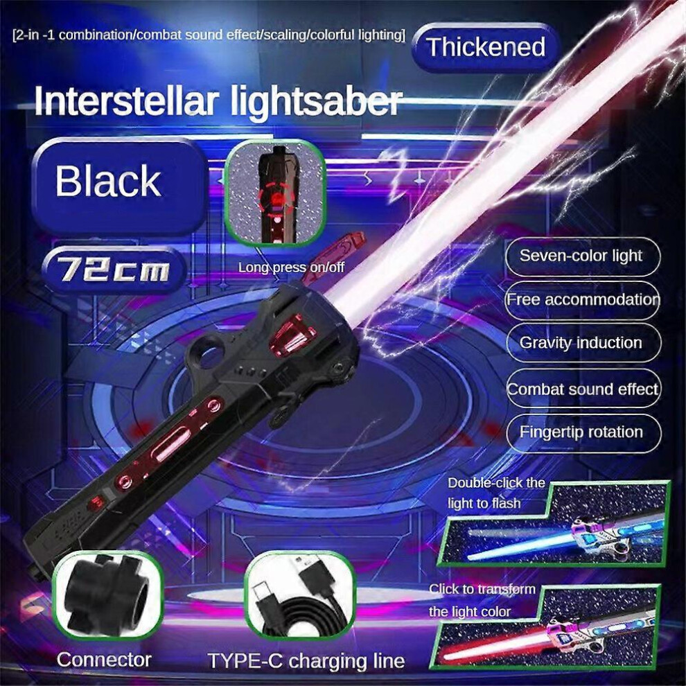 (black) Lightsaber Dueling Smooth Swing Laser Sword Sabre De Luz 7 ...