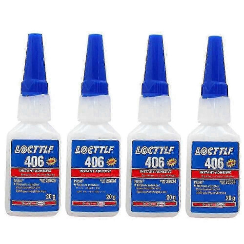 4 Pack 406 Instant Adhesive Super Glue 20 Gram Tubes for Plastic Rubber ...