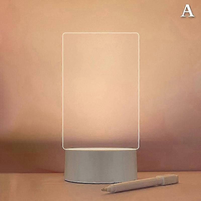 (A, White) Creative Led Note Board Night Light Usb Message Board With ...