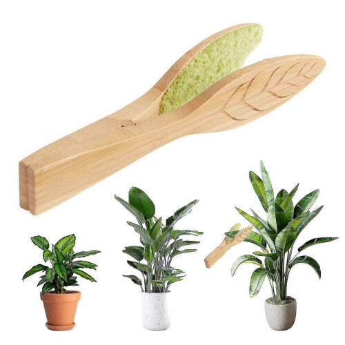 Leaf Cleaning Tong with Wood Handle Indoor Outdoor Houseplant Plant ...