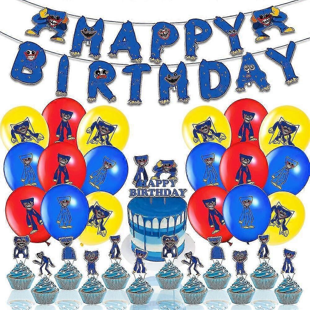 Poppy Playtime Huggy Wuggy Kids Birthday Party Supplies Balloon Banner ...
