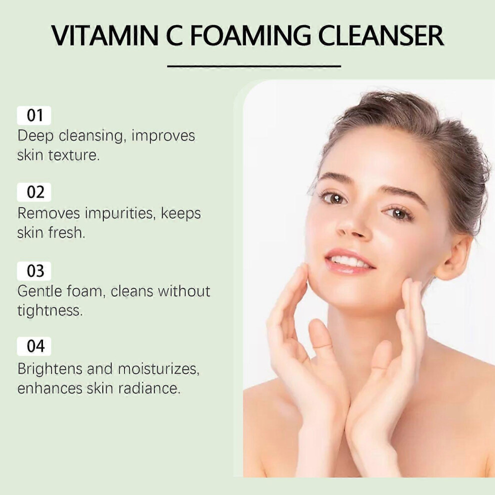 Limited time!!Viareline Vitamin C Foam Facial Cleanser Gently Cleanses ...