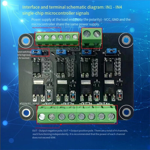 4-Channel MOS Module MCU PLC FET Optocoupler Isolation PWM Industrial ...