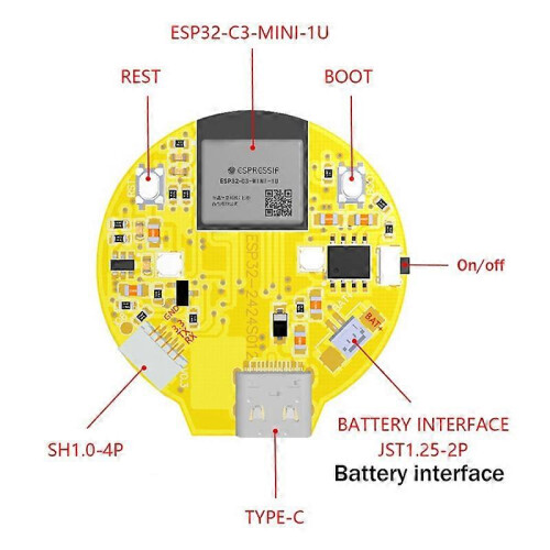 ESP32-C3 Development Board 1.28 Inch Round LCD Display Screen with Wifi ...