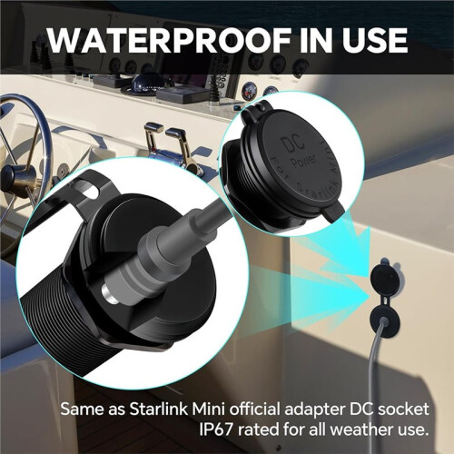 For Starlink 12V to 30V Boost Adapter Recessed Bracket, Power Cable for ...