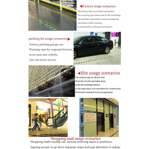 Black and Yellow Hazard Warning Tape 40m x 100mm Reflective Safety Tape ...