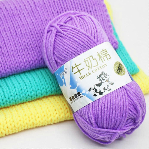 (dark red) FEIJIEAST 50g/Roll Milk Cotton Yarn 5 Ply Hand-Knitting ...