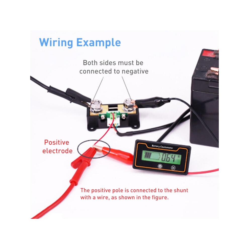 Voltmètre numérique 2 m 50 A 12 V 48 V pour batterie au plomb-acide et ...