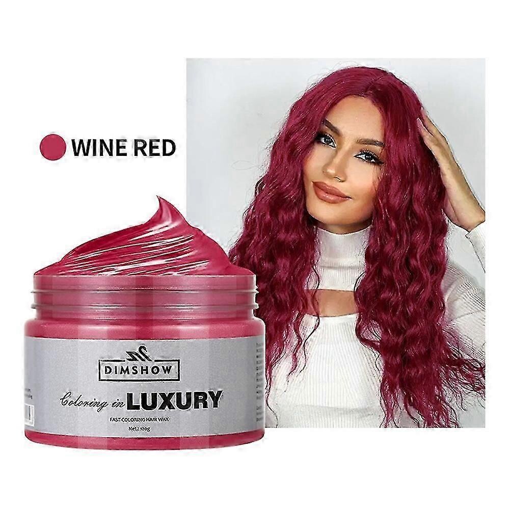 (Red Wine) Temporary Hair Color Wax Pomades 120g Natural Hair Coloring ...