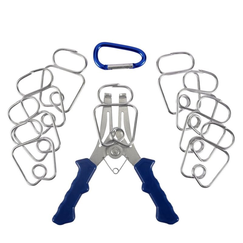 Gehrungsfederklemmen-Set, 8 Gehrungsklemmen mit Federbelasteter Zange ...