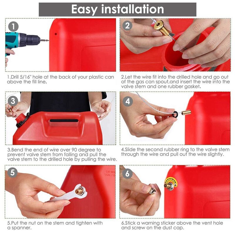 Fuel Gas Can Vent Caps, 12 Pack Upgrade Fuel Gas Can Vent Kit,Used for ...