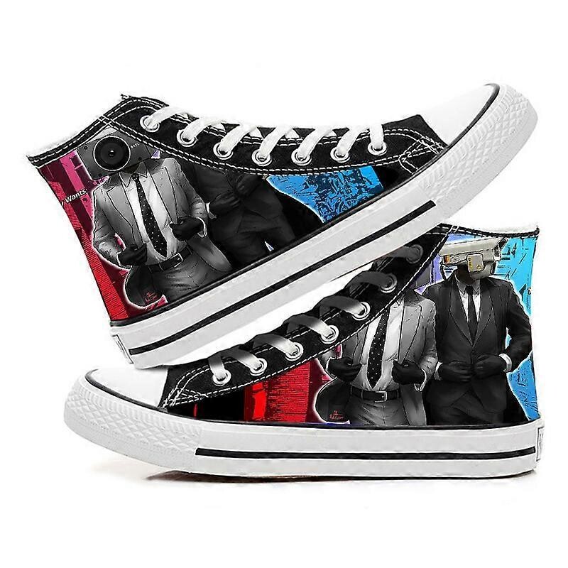 (37) Skibidi Toilet high-top canvas shoes for teenagers, featuring a ...