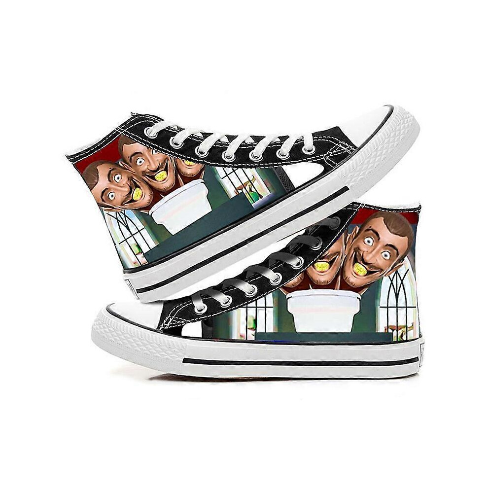 (37) Skibidi Toilet high-top canvas shoes for teenagers, featuring a ...