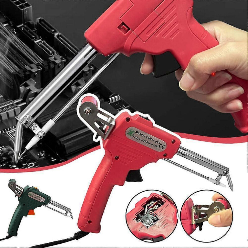 (Red Euro plug) 110V/220V 60W Automatically Send Tin Gun Hand-held ...
