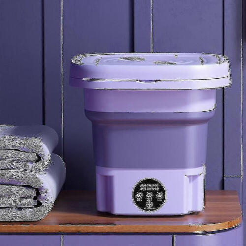 (Purple, US) 8l Folding Washing Machine Portable Sock And Underwear ...
