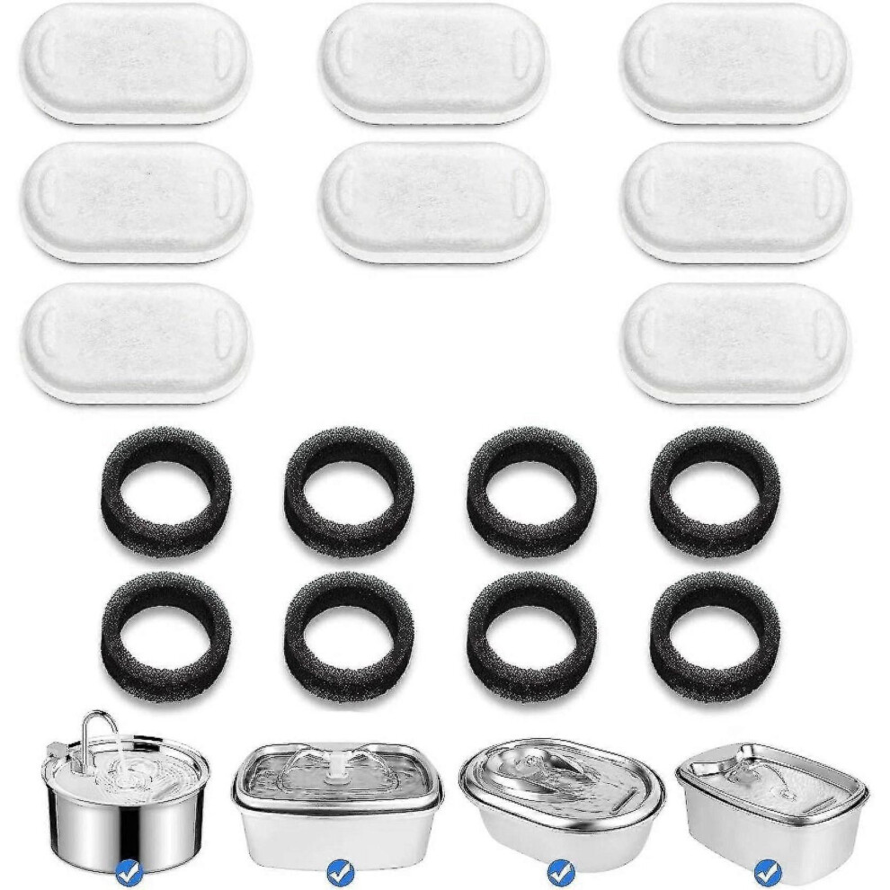 (8 filters 8 sponges) Cat Water Fountain, 108oz/3.2L, Automatic ...