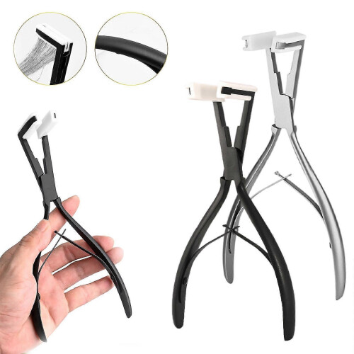 (Black) Tape-in Hair Extensions Plier Set 4.5cm Pad Jaw Flat Surface ...