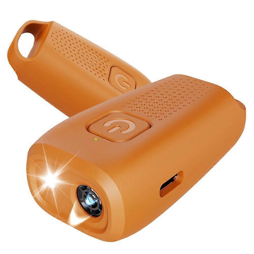(Orange) Mini Dog Repellent Portable Ultrasonic Dog Repeller with LED ...