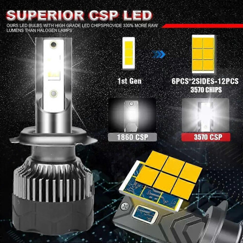 (H4) H4 LED Headlight 600000LM 800W CSP LED H7 H1 H11 H8 9005 9006 HB3 ...