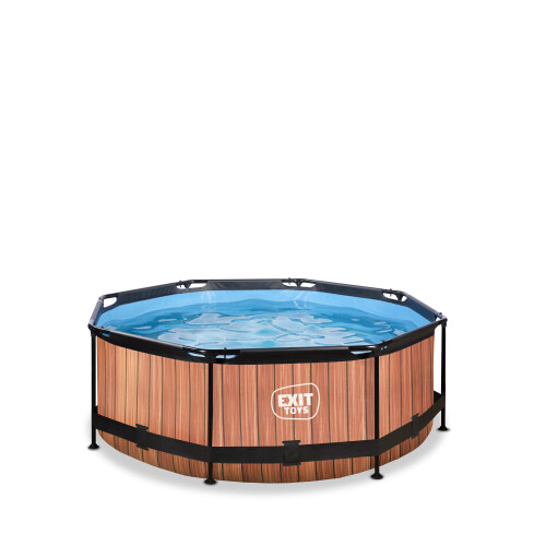 EXIT Wood Pool 8ft x 30in with Filter Pump – Brown on OnBuy