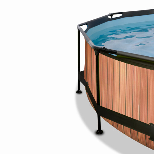 EXIT Wood Pool 8ft x 30in with Filter Pump – Brown on OnBuy