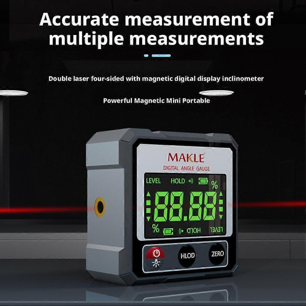 Four-Sided Magnetic Inclinometer Dual Laser Digital Tilt Magnetic Angle ...
