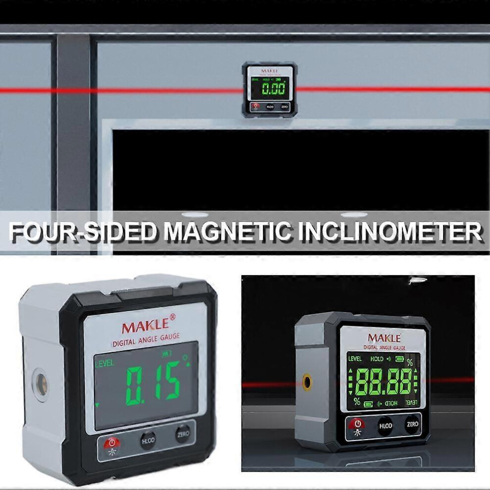 Four-Sided Magnetic Inclinometer Dual Laser Digital Tilt Magnetic Angle ...