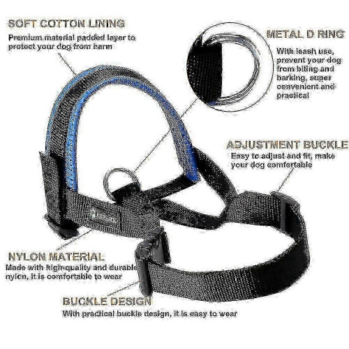 (XL black) Head Strap Dog Muzzle Prevent From Taking Off By Paws For ...