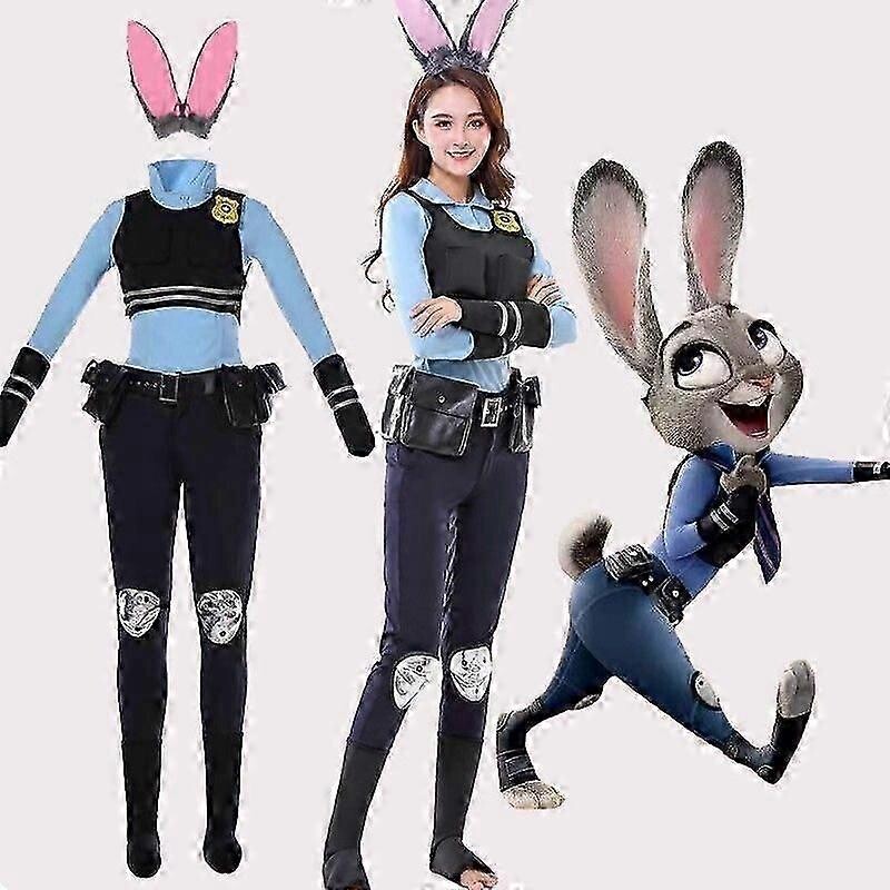 (M, Adult Judy Style) Crazy Zootopia Anime COSPLAY Judy Police Officer ...